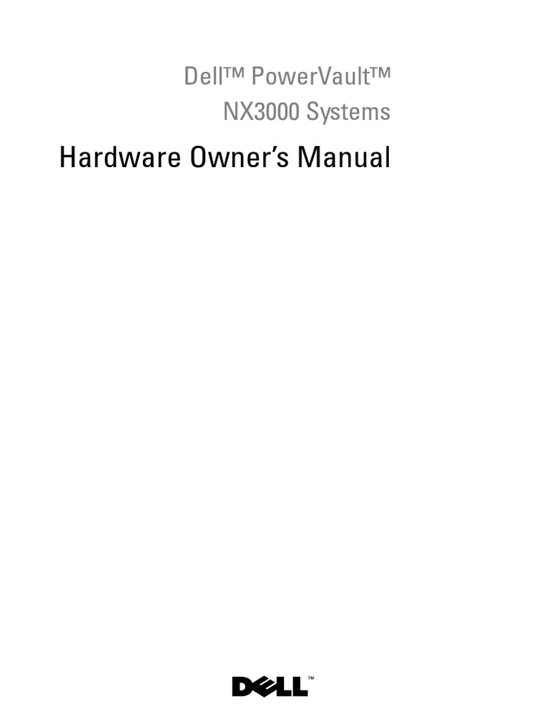 Powervault-Nx3000 Owner's Manual En-Us | PDF | Booting | Bios