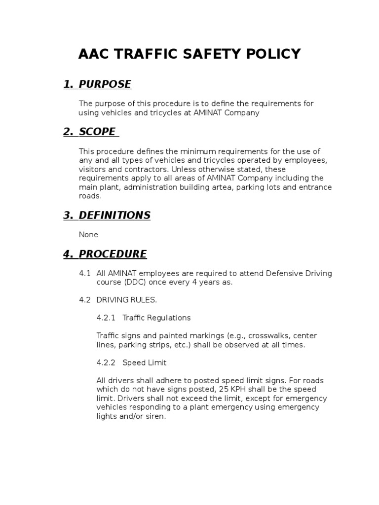 Aac Traffic Safety | PDF | Traffic | Vehicles