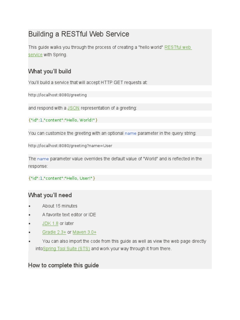 Building A RESTful Web Service | Download Free PDF | Representational State Transfer | Java ...