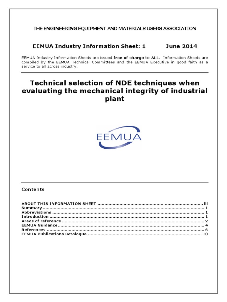 Eemua Iis 1 | PDF | Nondestructive Testing | Pipe (Fluid Conveyance)