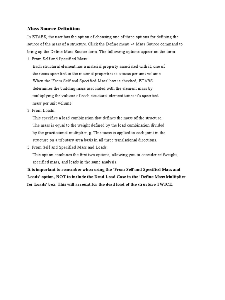 Mass Source Definition | PDF