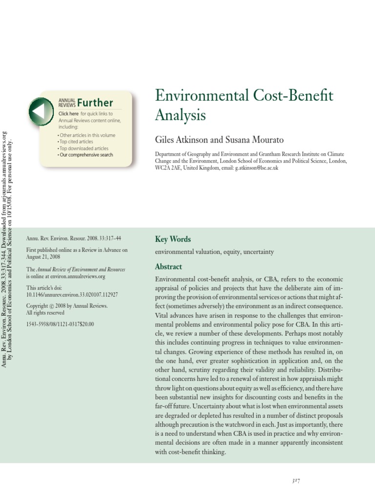 Environmental Cost-Benefit Analysis | PDF | Geographic Information ...