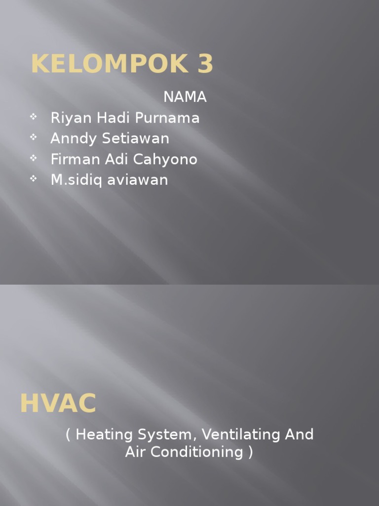 Sistem HVAC: Fungsi dan Komponen Utama | PDF
