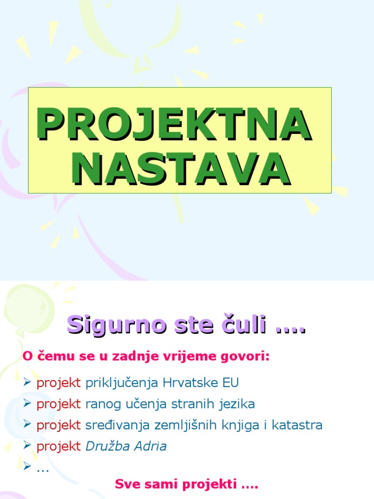 Projektna Nastava | PDF