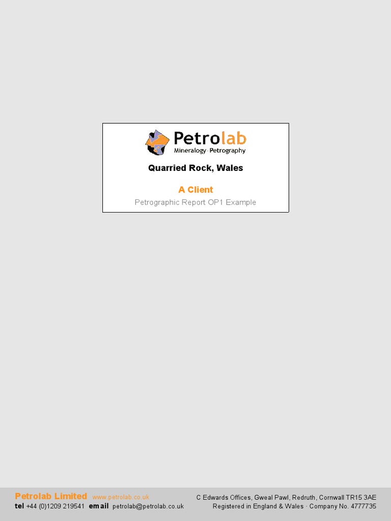 OP1 Rock Example Dolerite | PDF | Microscopy | Basalt