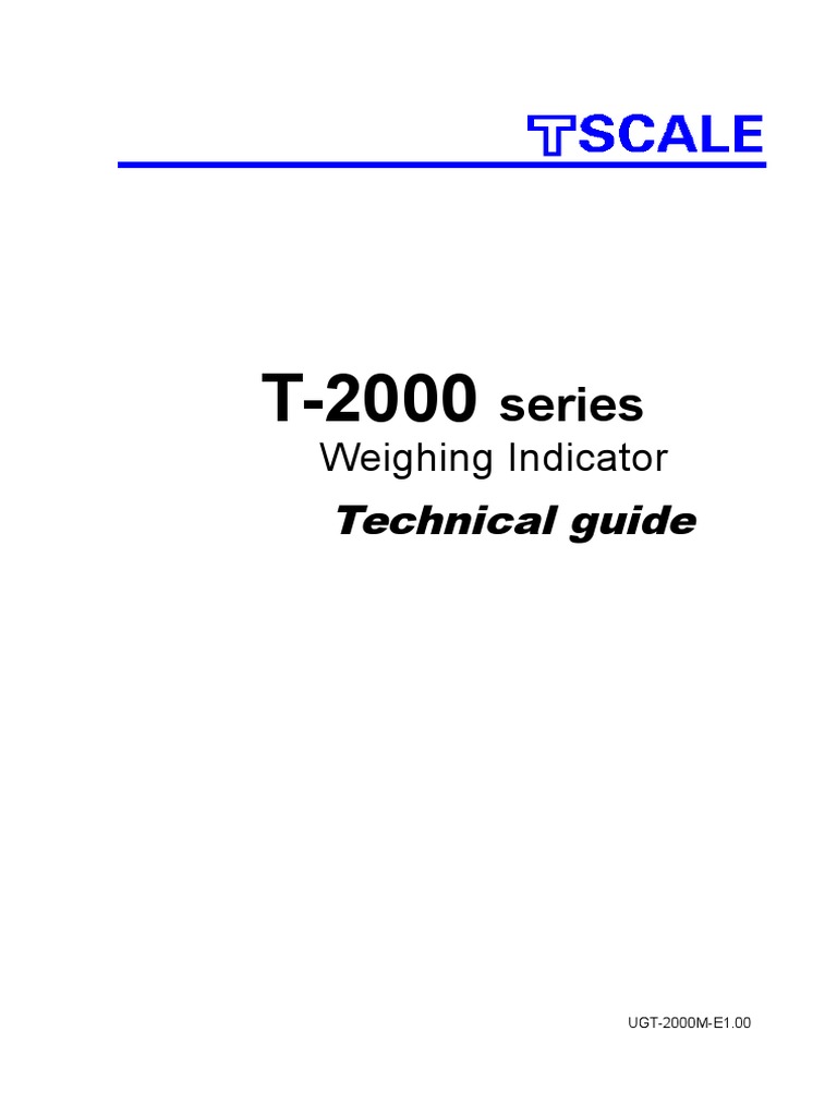 Technical Manual T2000A (M) | PDF | Weight | Weighing Scale