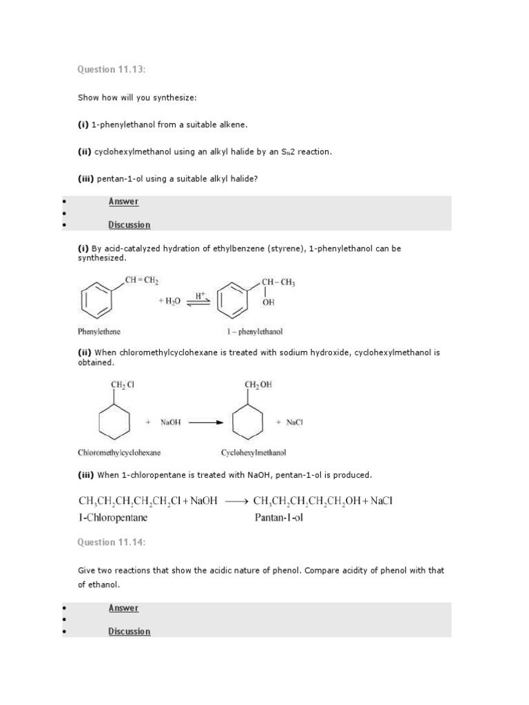 11 Alcohols Phenols and Ethers | PDF | Ether | Alcohol