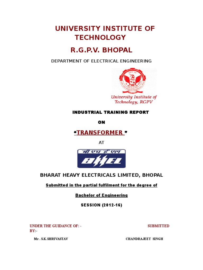 Bhel Project Report CJ | PDF | Transformer | Inductor