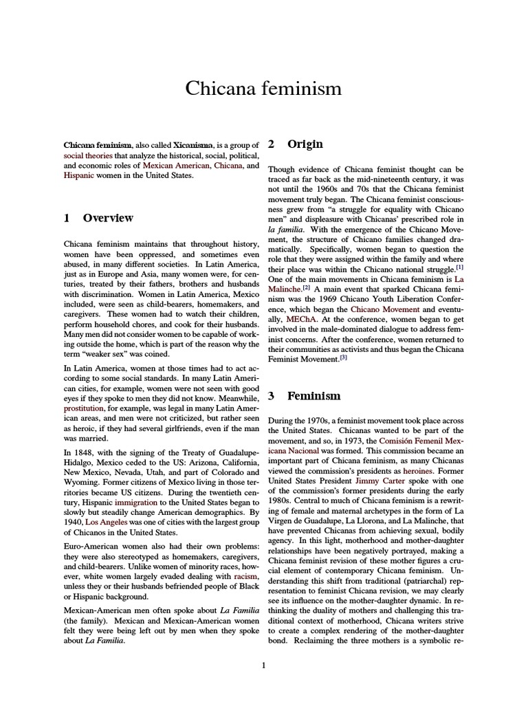 Chicana Feminism | PDF | Chicano | Mexican American