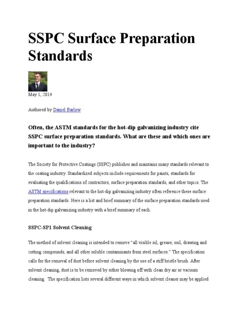 Galvanizing Surface Prep Standards | PDF | Galvanization | Rust