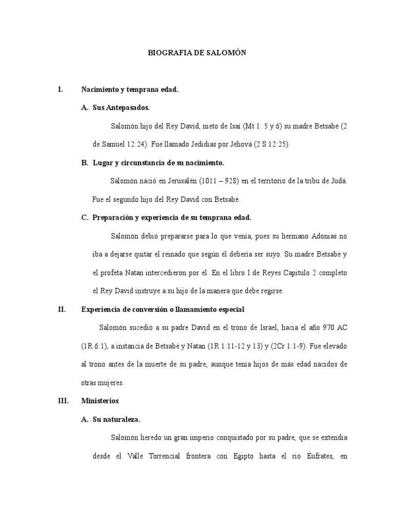 Biografia de Salomón | PDF | Solomons | David