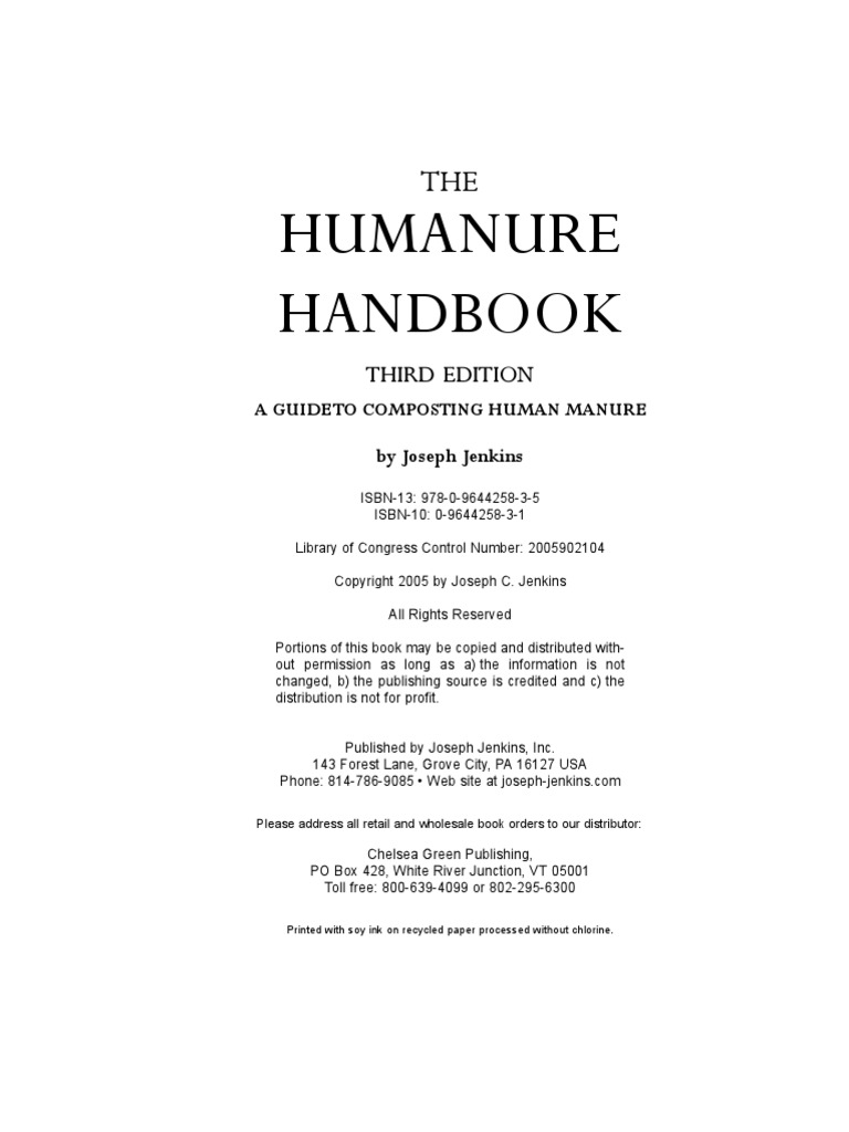 Humanure Handbook | PDF | Compost | Fertilizer