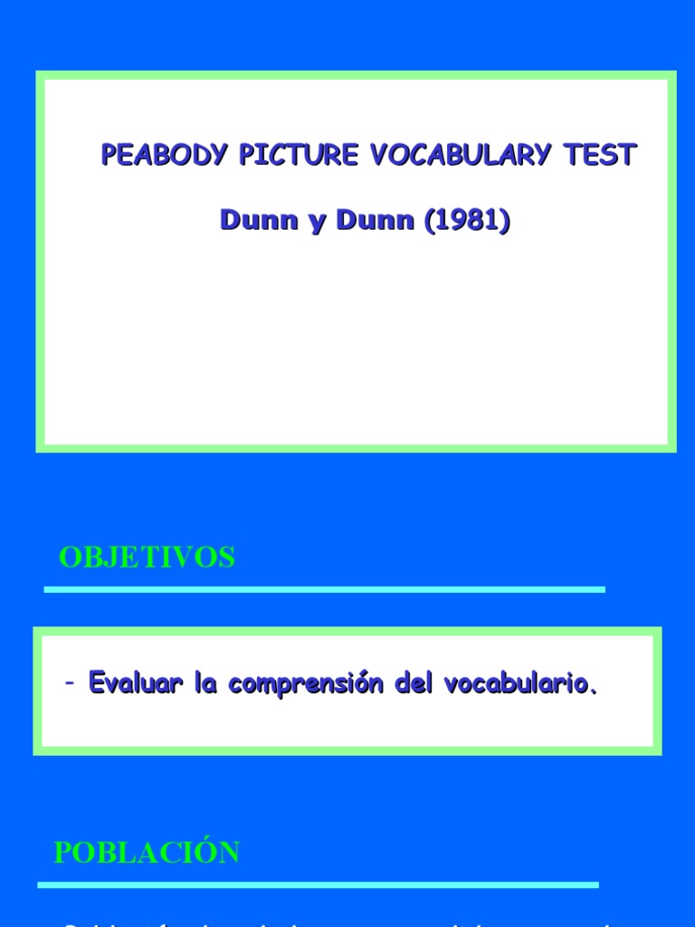Prueba de vocabulario Peabody | PDF