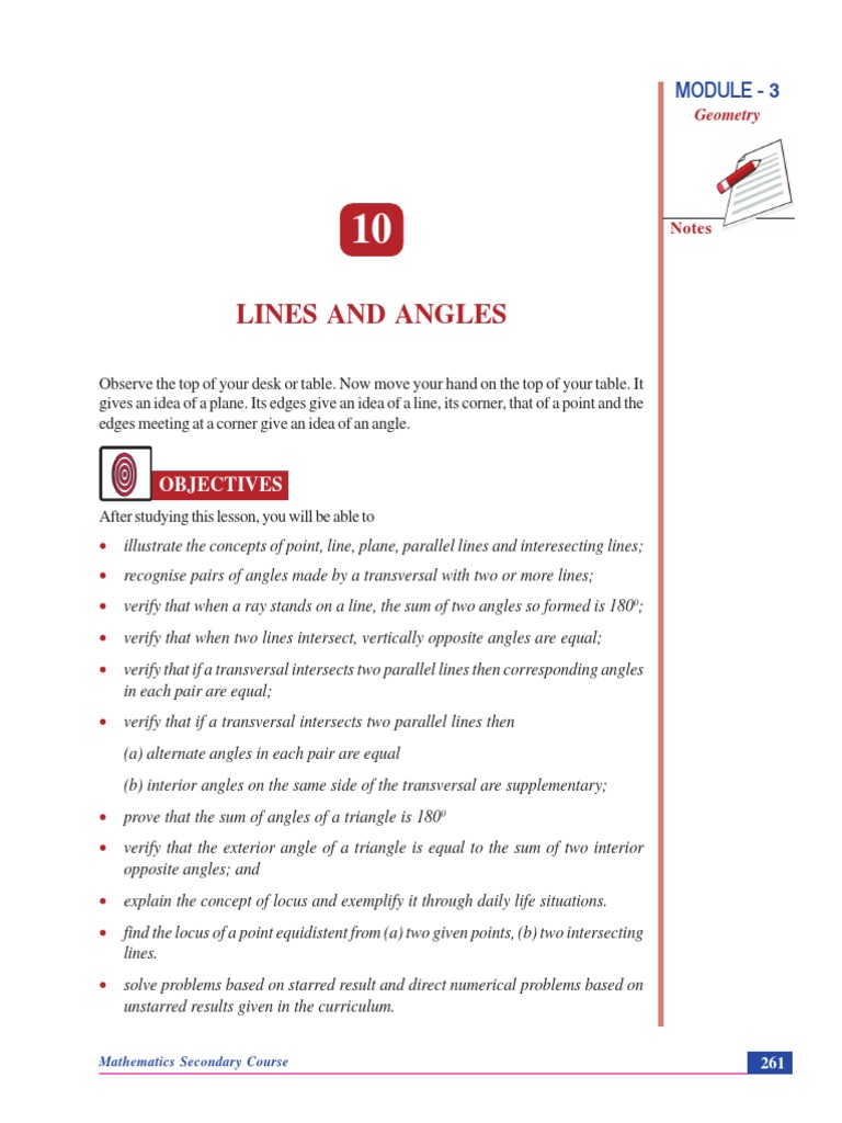 Chapter 10. Lines and Angles | PDF | Line (Geometry) | Triangle