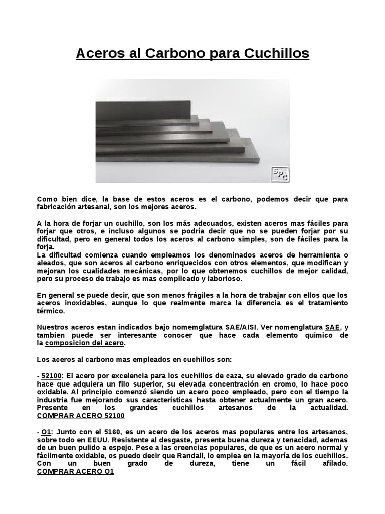 Aceros Al Carbono | PDF | Cuchillo | Acero