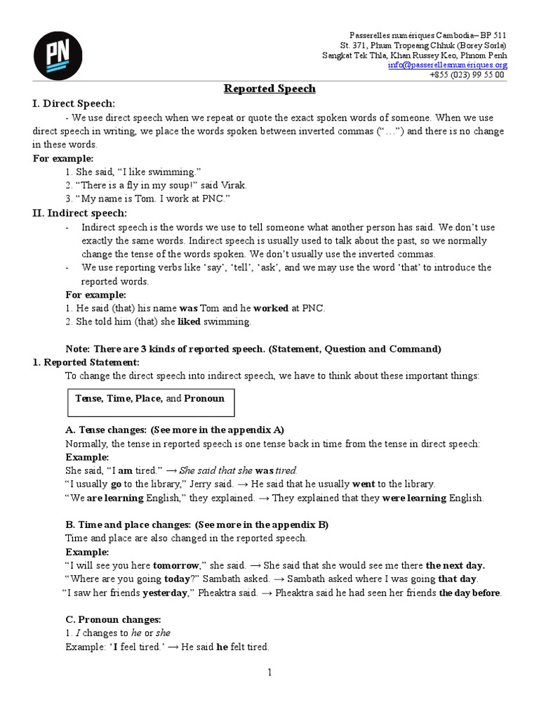 Direct and Reported Speech and Note-Taking Skills | PDF | Supermarket ...