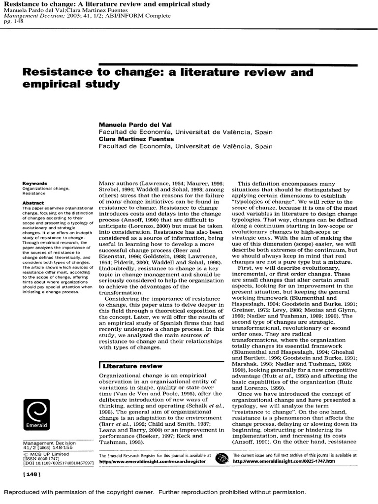 Resistance To Change | PDF