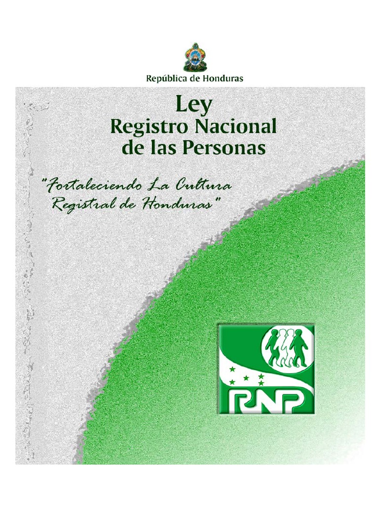 Ley Del Rnp-Honduras | PDF | Estado civil | Cónsul (representante)