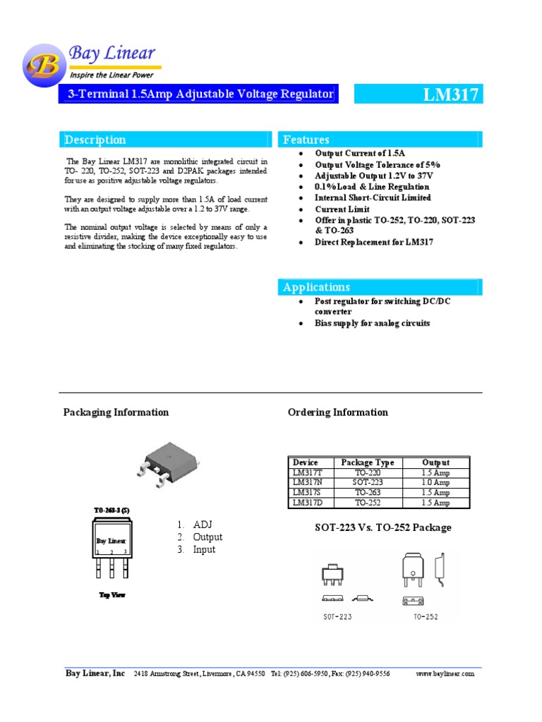 Datasheet LM 317 | PDF | Capacitor | Electromagnetism
