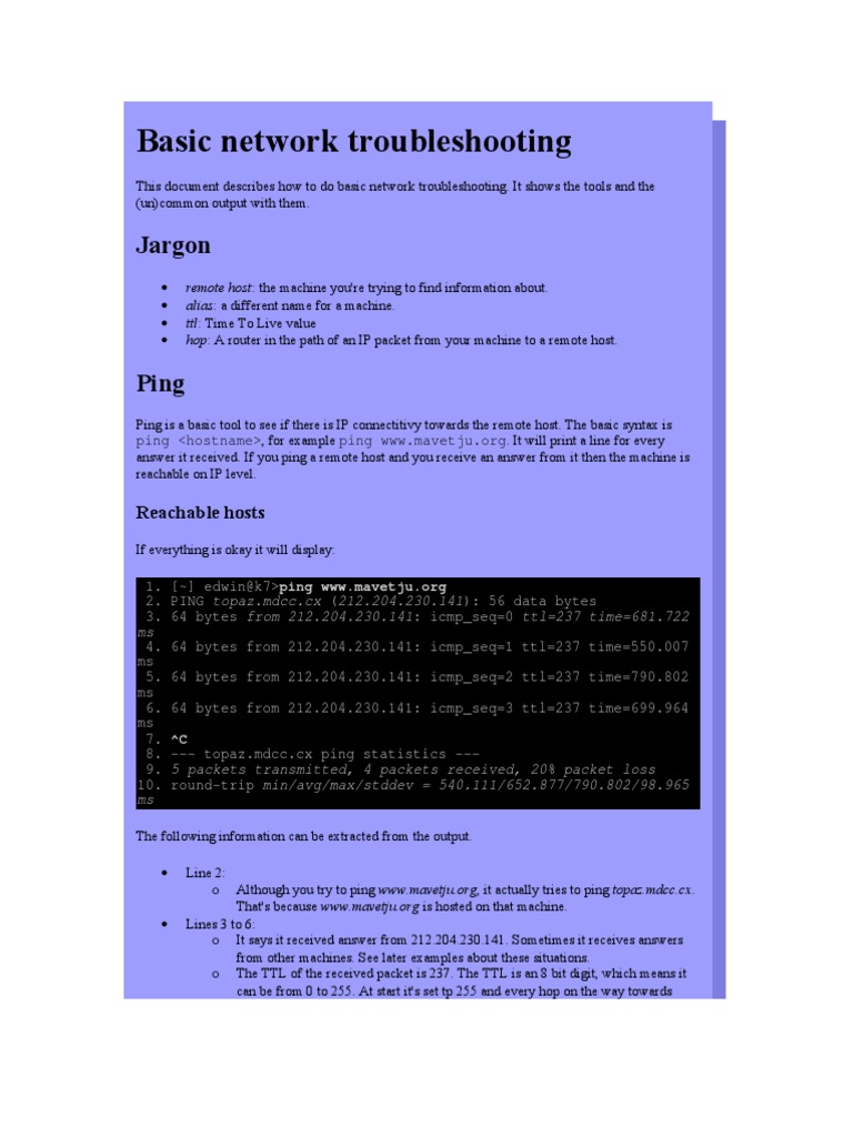 Basic Network Troubleshooting | PDF | Router (Computing) | Computer Network