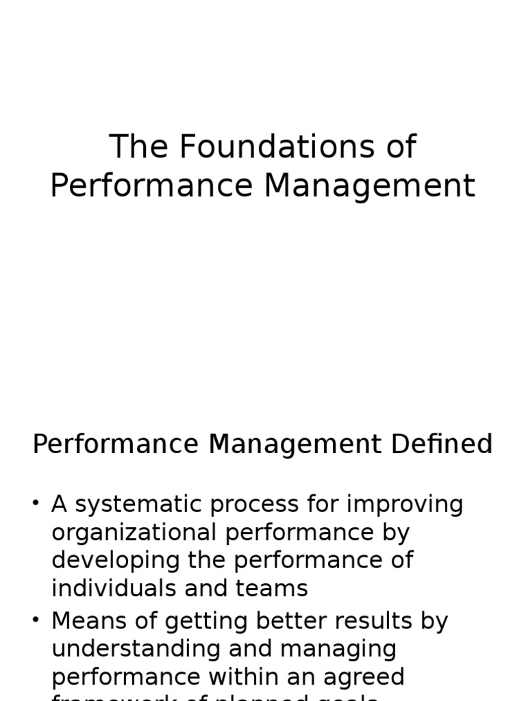 The Foundations of Performance Management | PDF | Performance ...