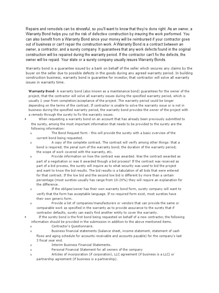 Cari | PDF | Surety Bond | General Contractor