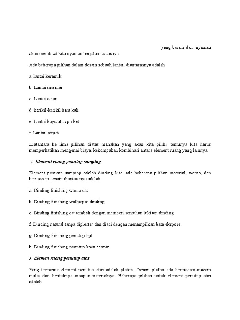 7 Elemen Ruang Arsitektur | PDF | Griya & Taman | Seni