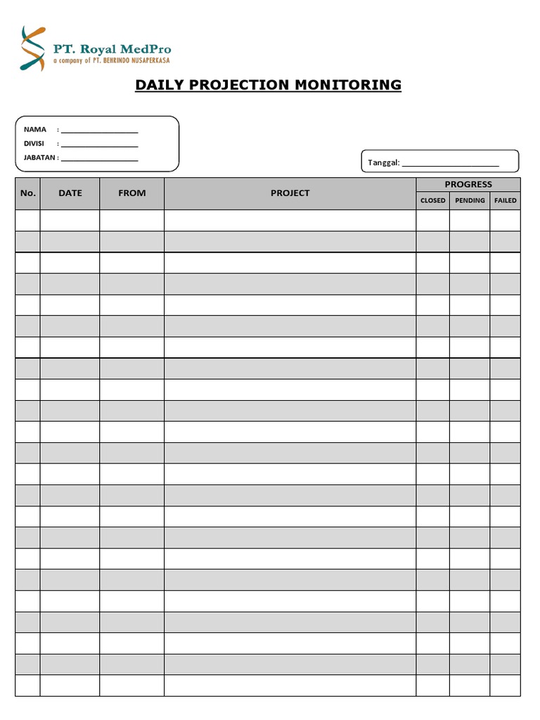 Daily Project Status Monitoring Template | PDF | Business