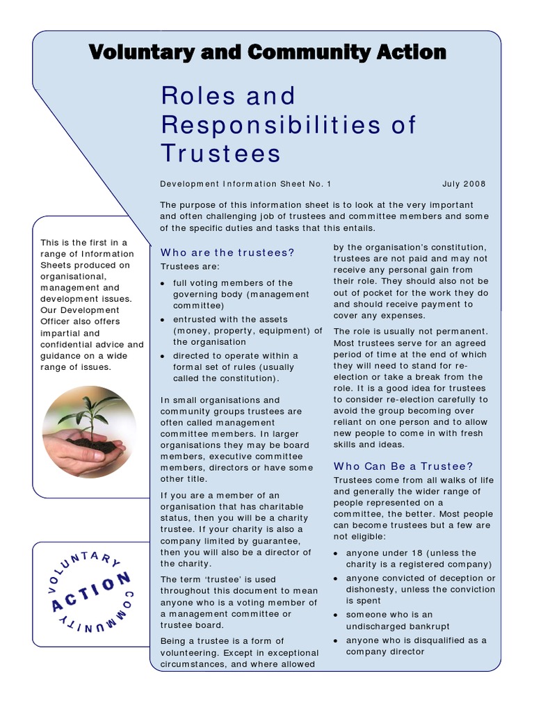 Roles and Responsibilities of Trustees | Trustee | Charitable Organization