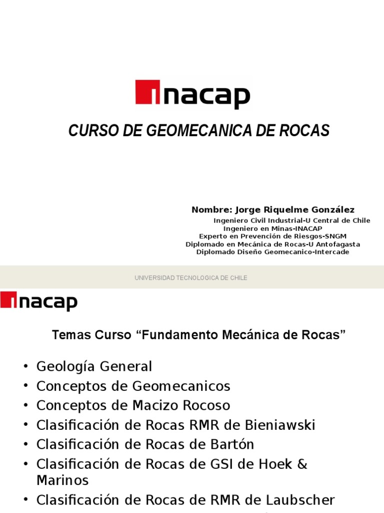 Curso Fundamento Mecanica de Rocas - Inacap 2014 (5) 2-1 | PDF | Roca ...