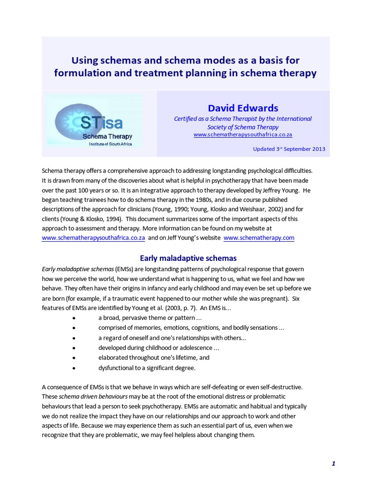 Schemas and Schema Modes For Formulation and Treatment Planning (David ...