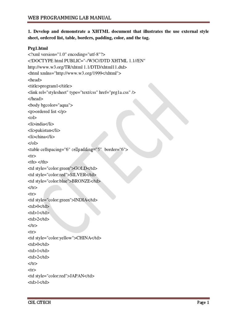Web Manual | PDF | Xhtml | Html