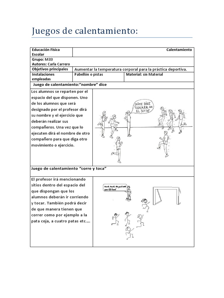 Juegos de Calentamiento | PDF