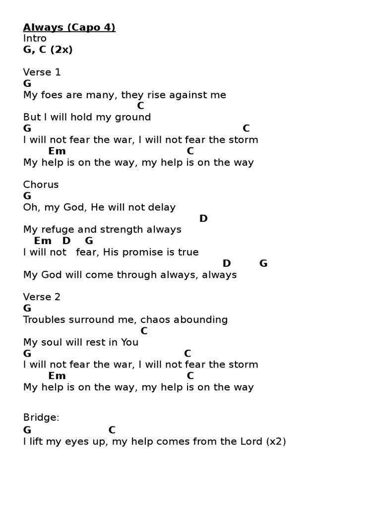 Always (Key B Capo) | PDF