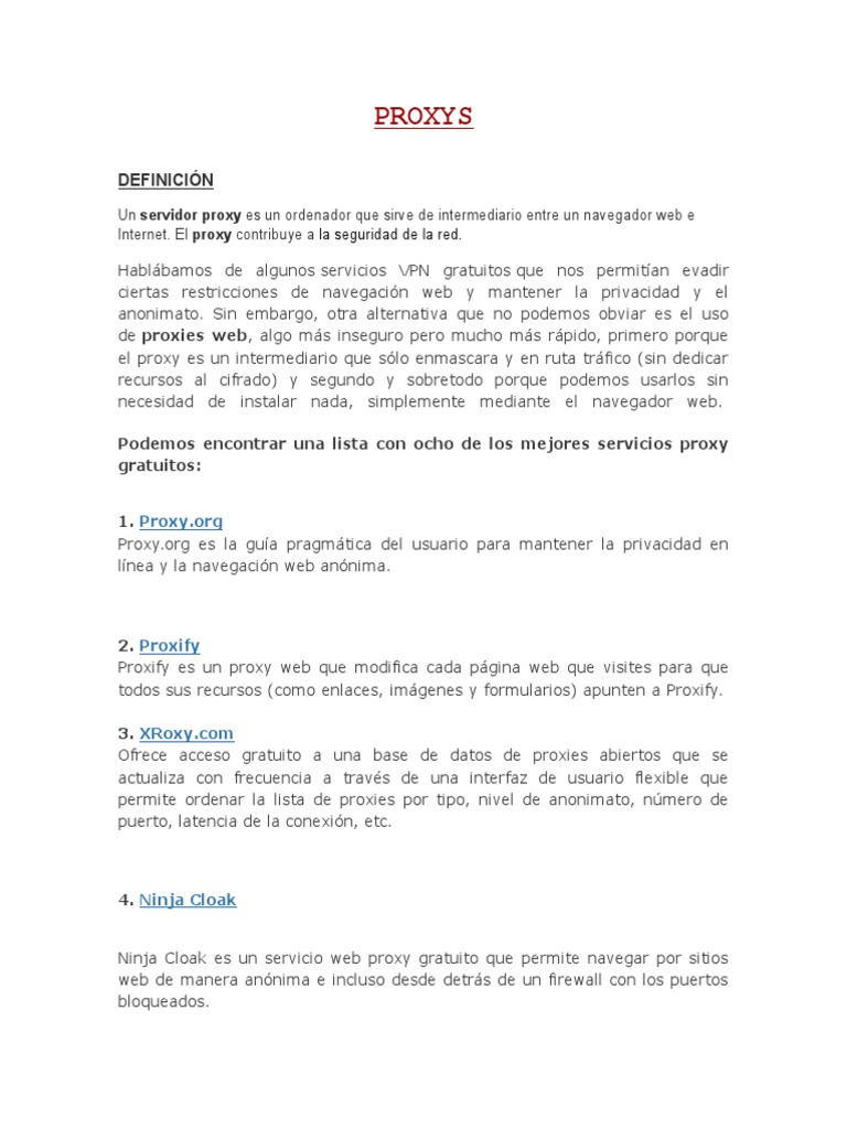 Mejores Proxies Web Gratuitos 2023 | PDF