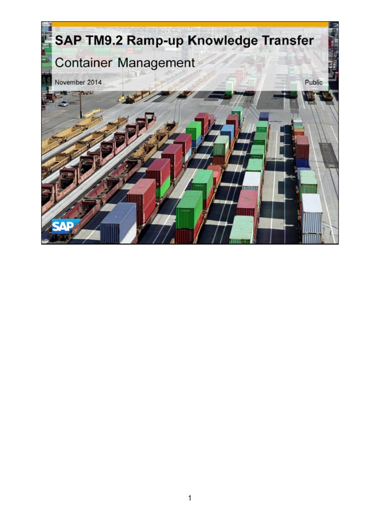 SAP TM92 Container Management | PDF | Containerization | Cargo