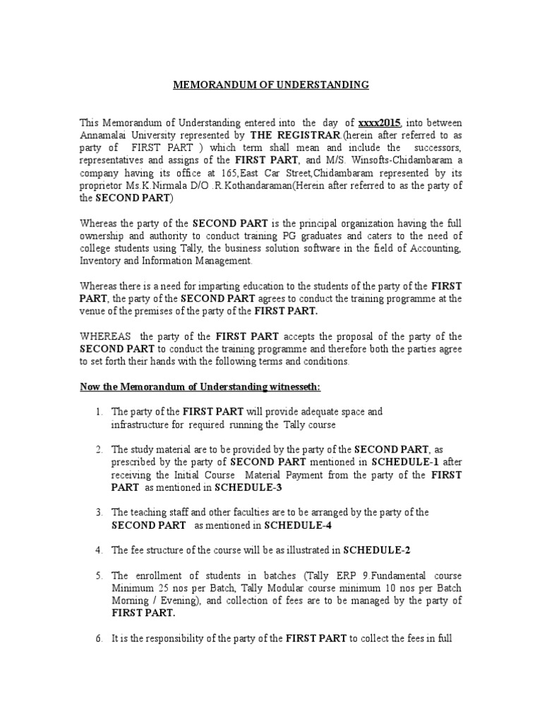 Mou | PDF | Fee | Salary