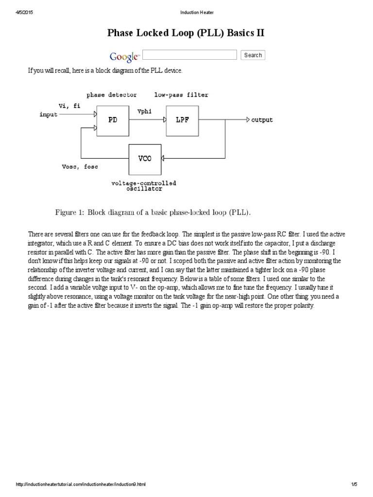 Phase Locked Loop (PLL) Basics II: Search | PDF | Electronic Filter ...