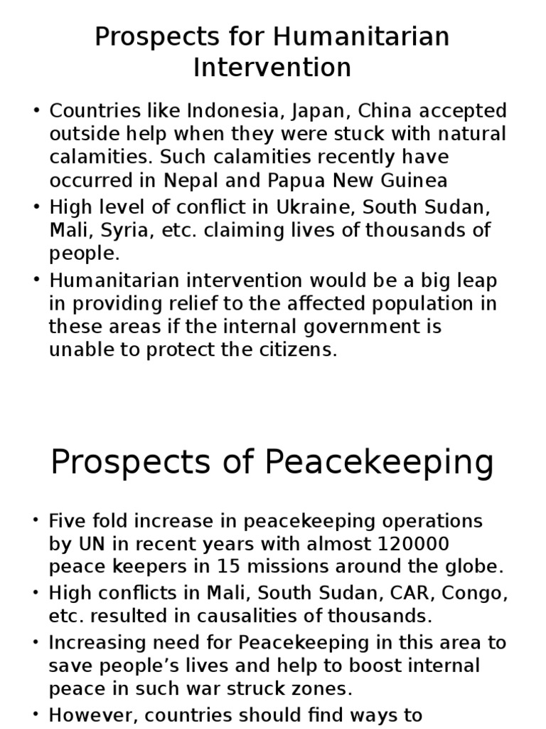 Humanitarian Intervention & Peacekeeping Prospects | PDF