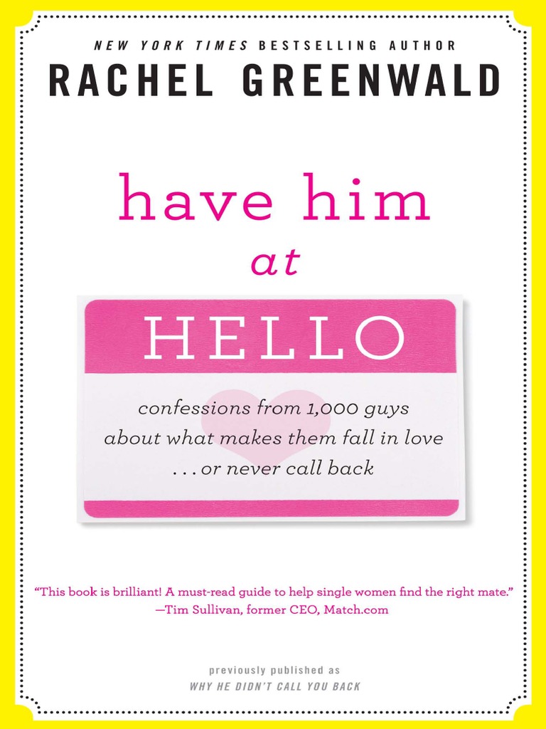 Have Him at Hello by Rachel Greenwald - Excerpt | PDF | Publishing ...