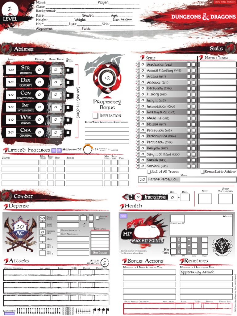 Character Sheet v6.44 (Letter) | PDF | Dungeons & Dragons | Entertainment