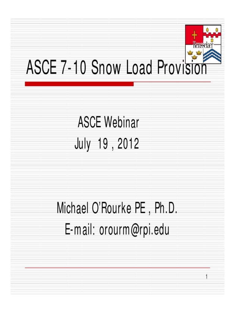 ASCE 7-10SnowLoadProvisionsJuly2012 | PDF | Snow | Roof