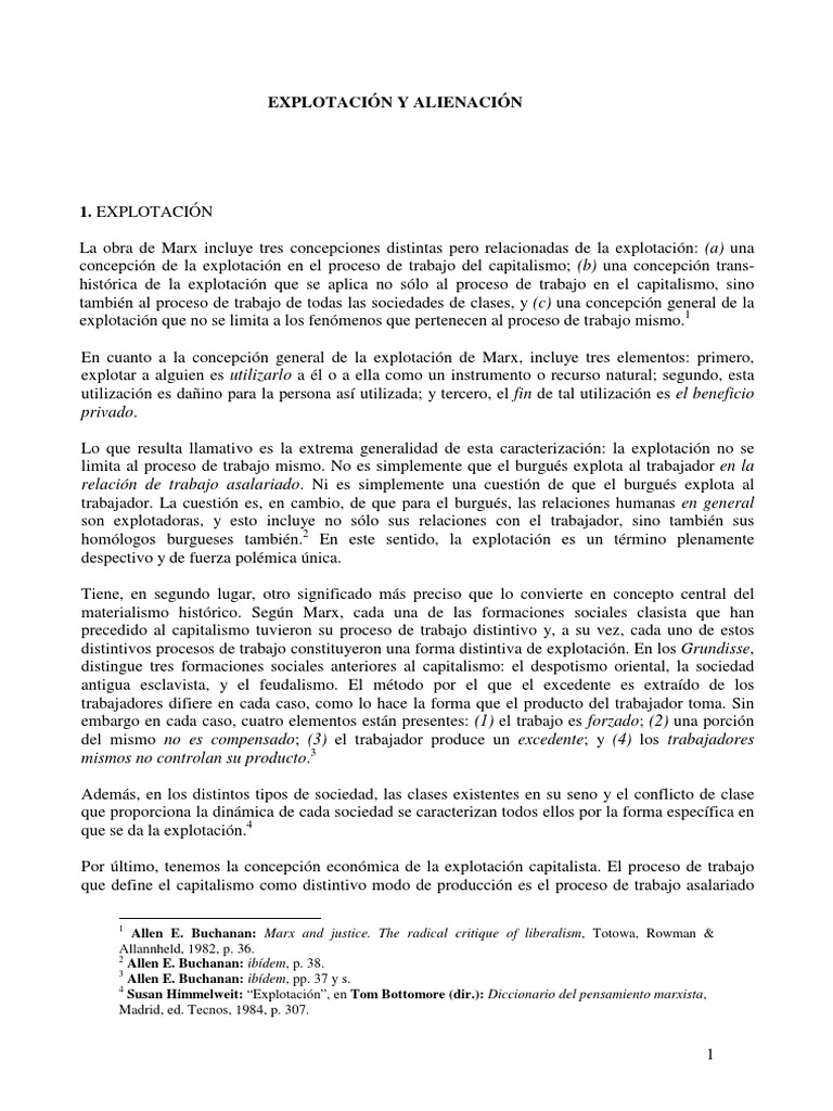 Explotación y Alienación según Marx | PDF | Explotación del trabajo ...