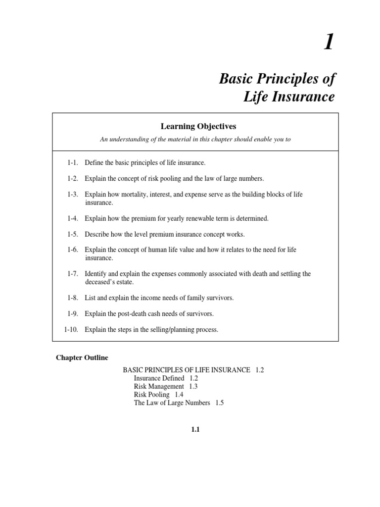Basic Principles of Life Insurance | PDF | Social Science