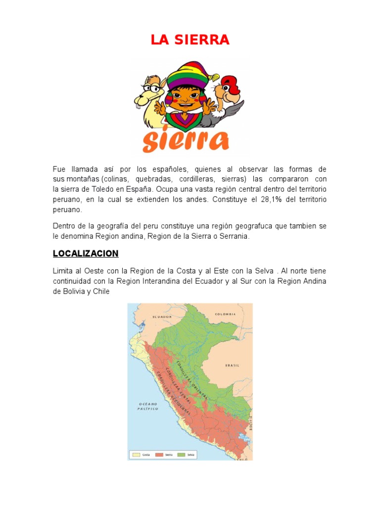 LA SIERRA PERUANA.docx | Perú | Andes