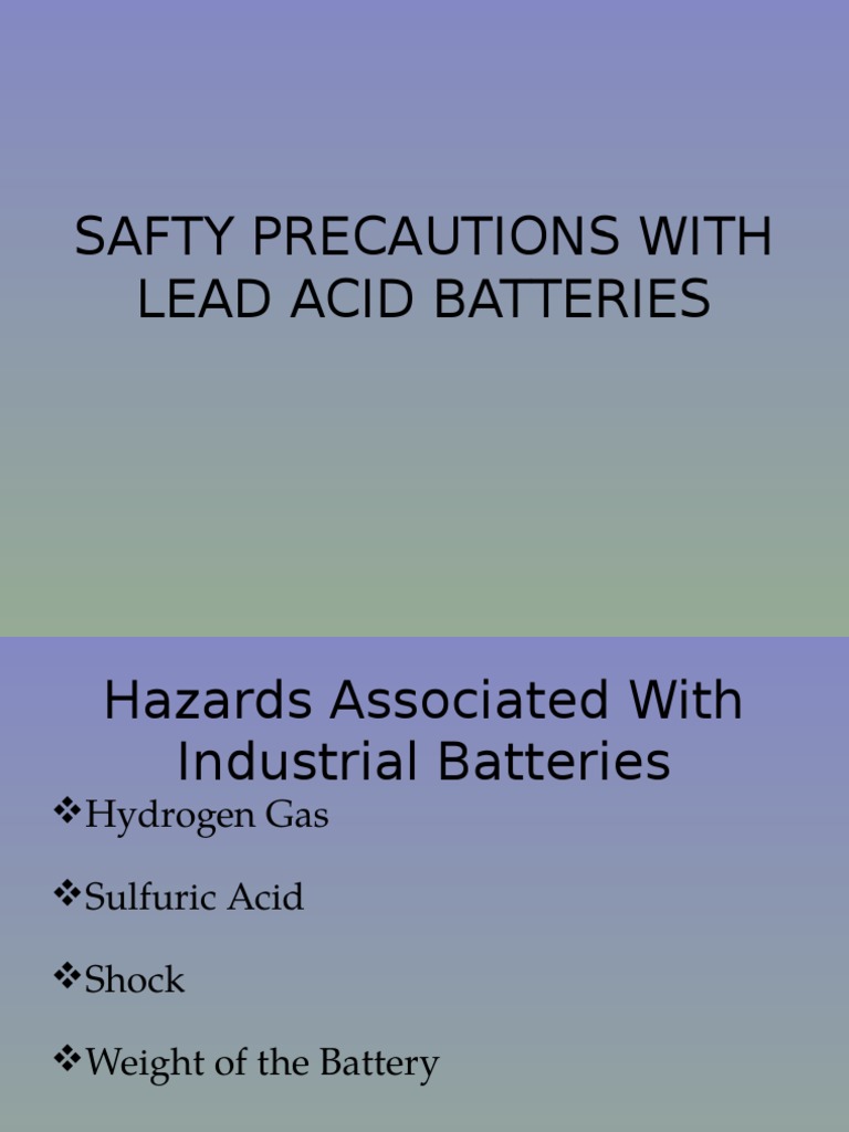 02 - Safty Precautions With Lead Acid Batteries 16 | PDF | Battery ...