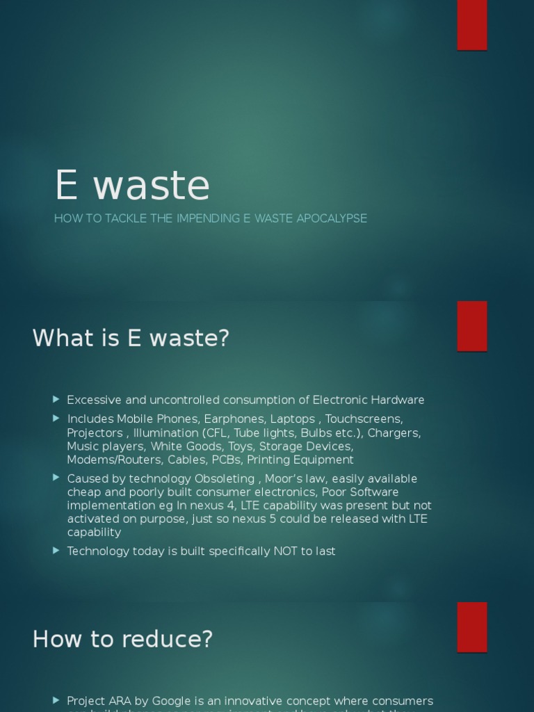E Waste Final | PDF | Compact Fluorescent Lamp | Light Emitting Diode