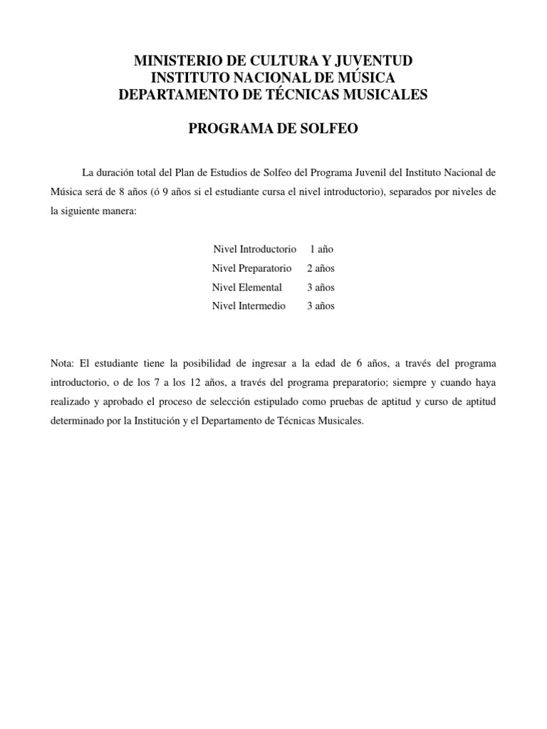 Programas de Solfeo | PDF | Escala (música) | Ritmo