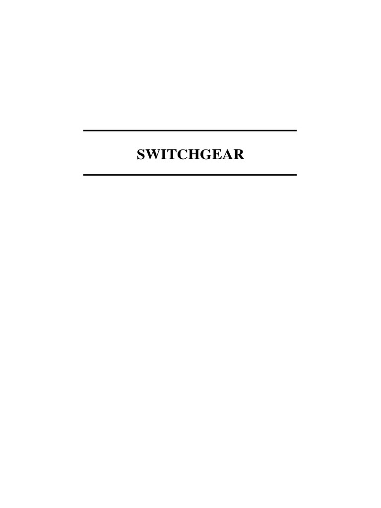 Switchgear | PDF | Switch | High Voltage