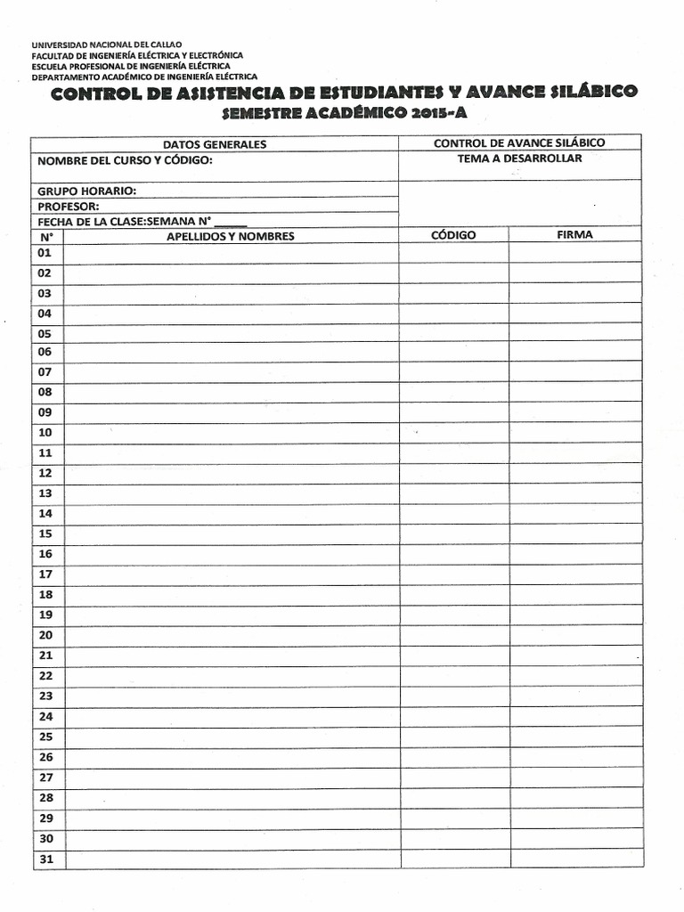 Listas De Asistencia